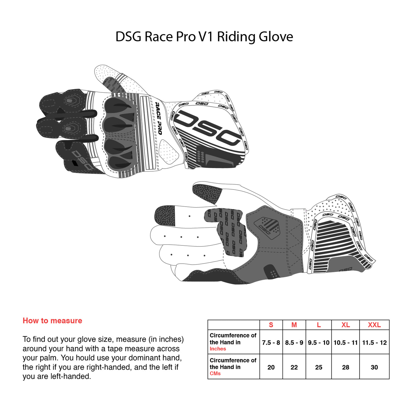 DSG Race Pro V1 Riding Glove – planetdsg.com